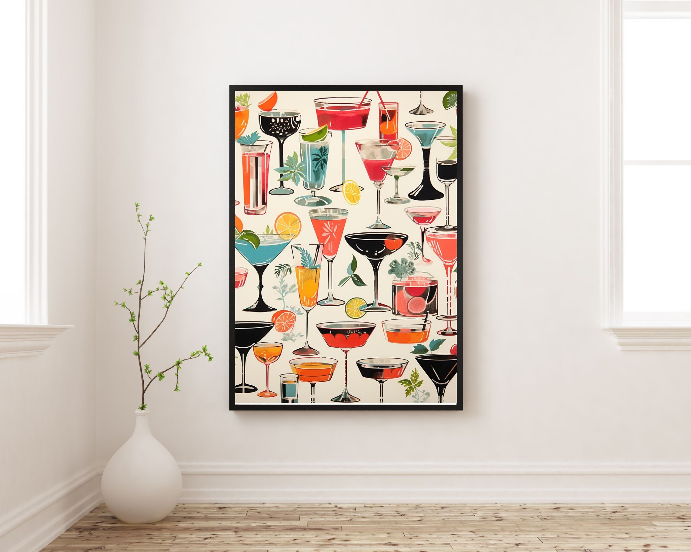 Printable Retro Cocktail Print Poster | Vintage Artwork | Cocktail ...