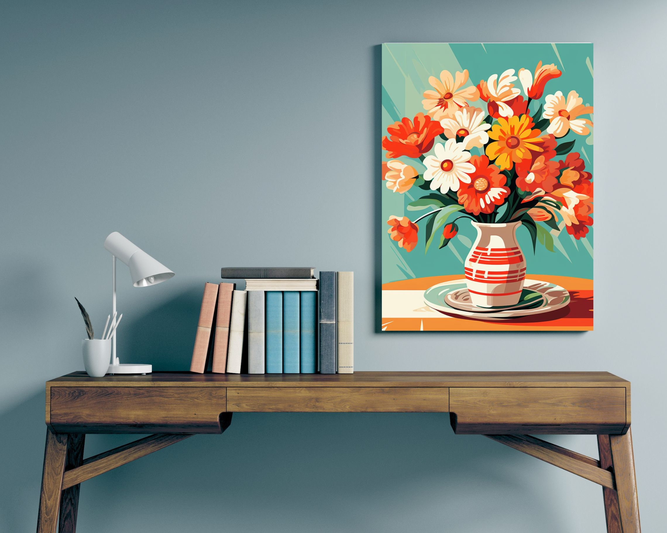 Printable Abstract Flower Poster Vintage Artwork Abstract - Etsy