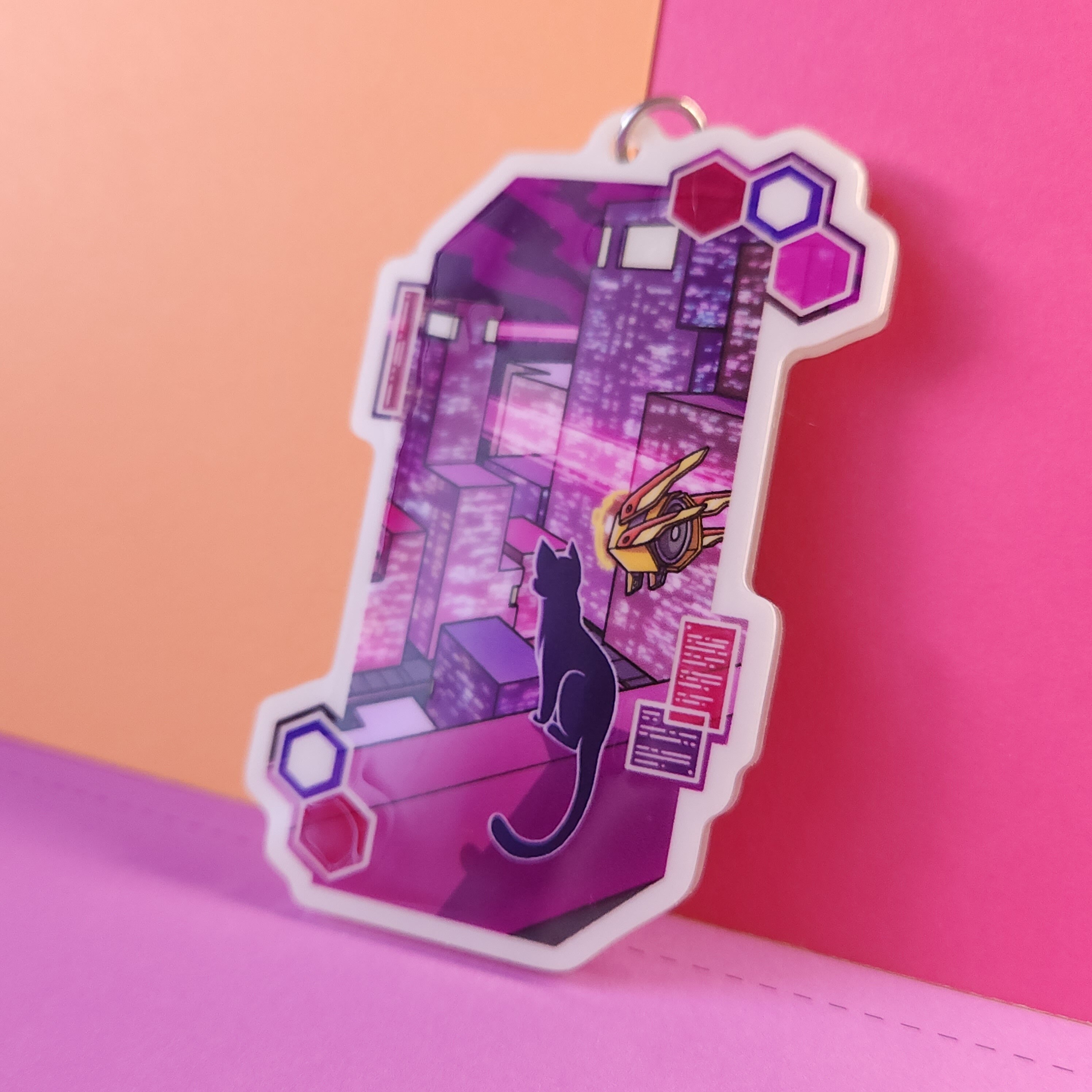 Hexview Keychains Glow in the Dark Acrylic Charm With Metal Clasp - Etsy