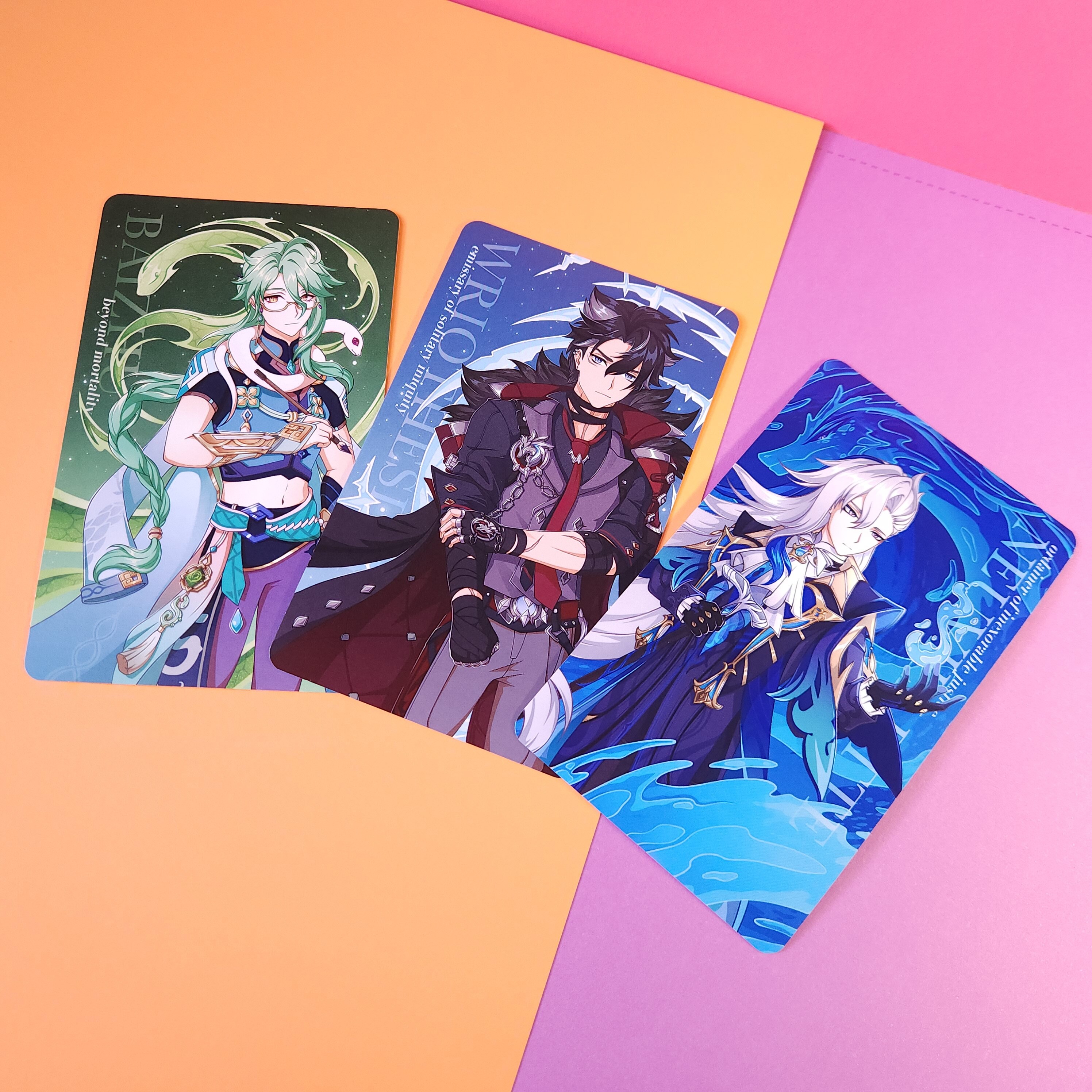 Genshin Impact Character Cards Wriothesley, Neuvillette, Baizhu - Etsy