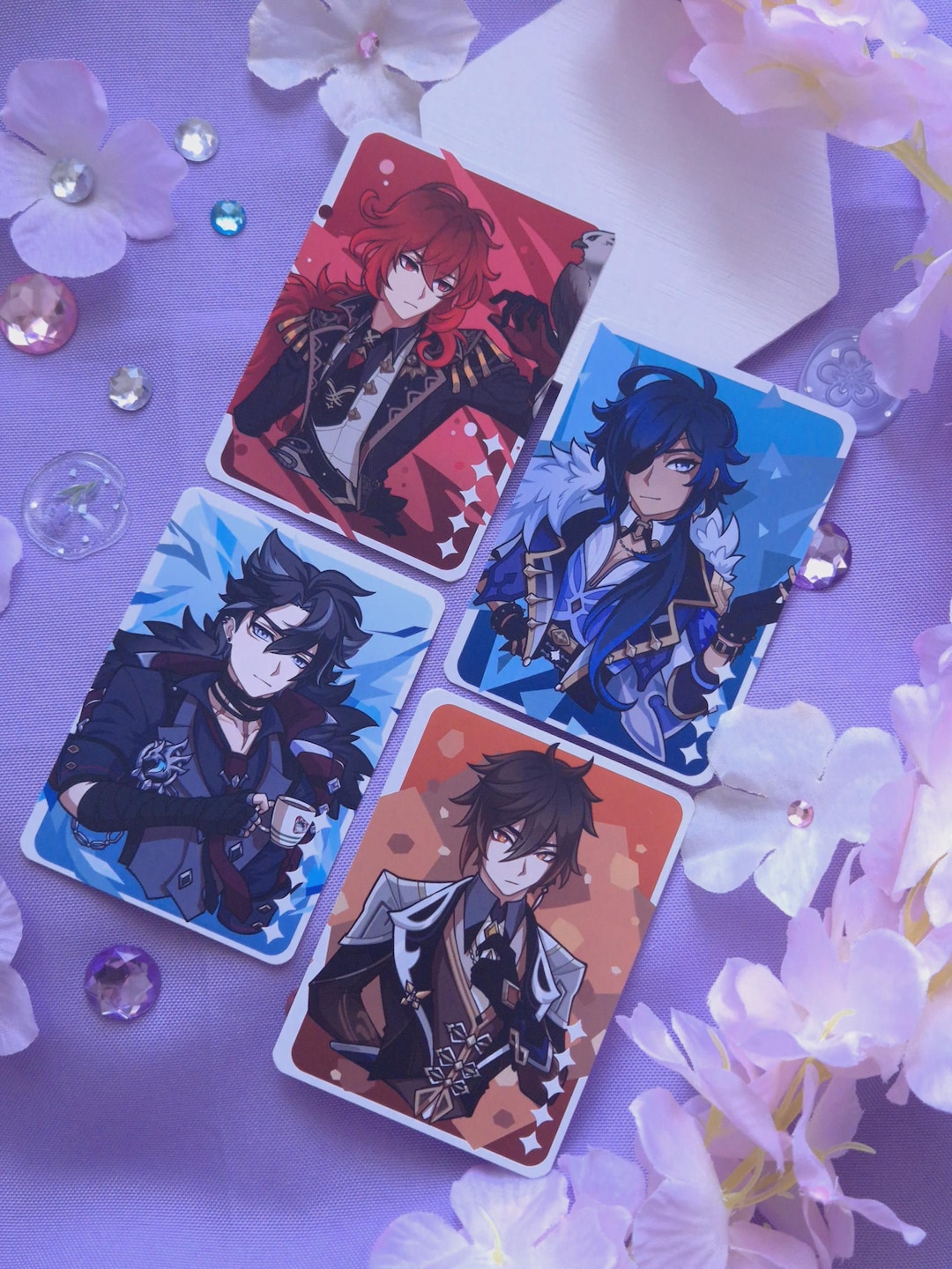 Genshin Impact Photo Card | Wriothesley, Zhongli, Diluc, Kaeya - Etsy