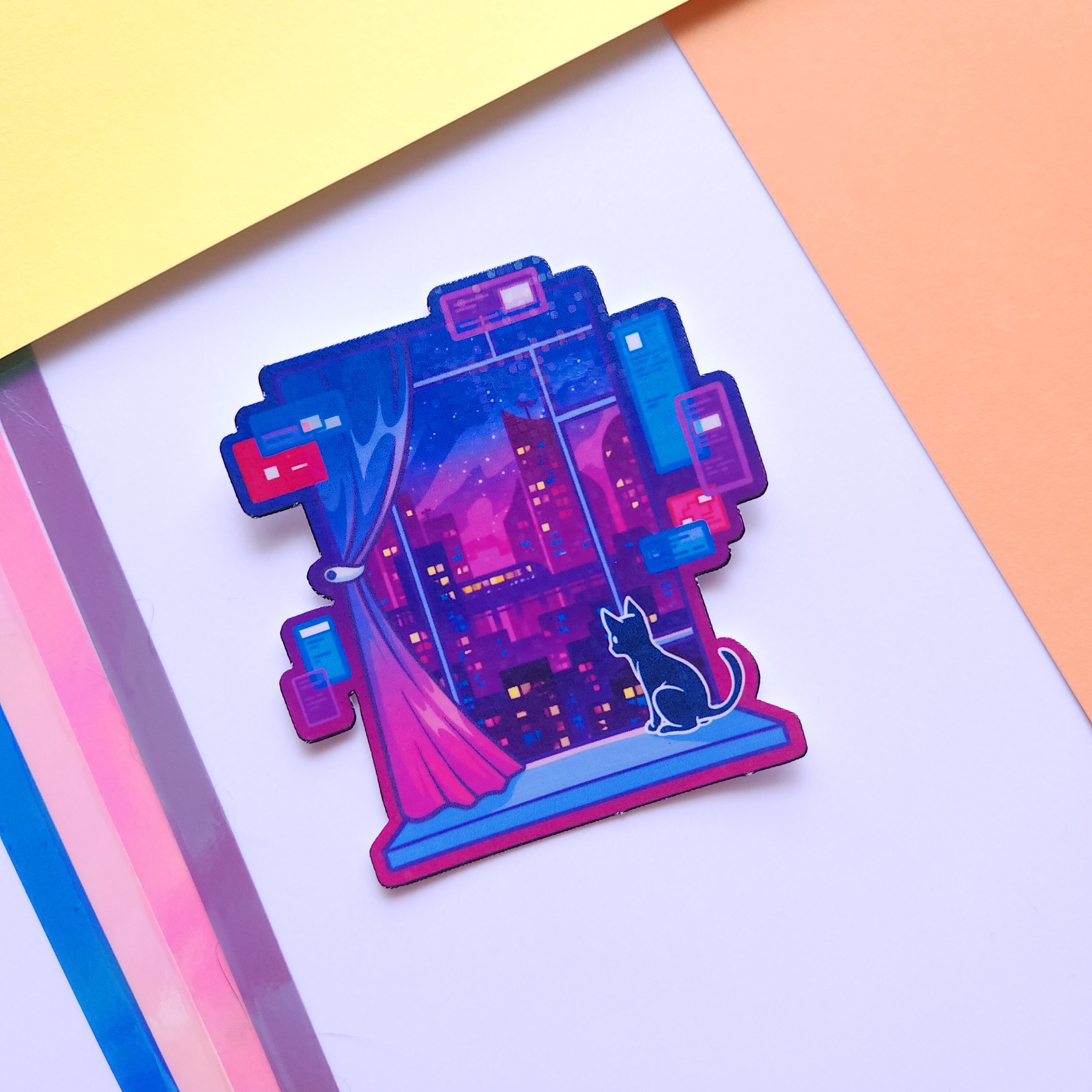 Cyberpunk City View V2 Sticker Sticker for Laptop Bullet - Etsy