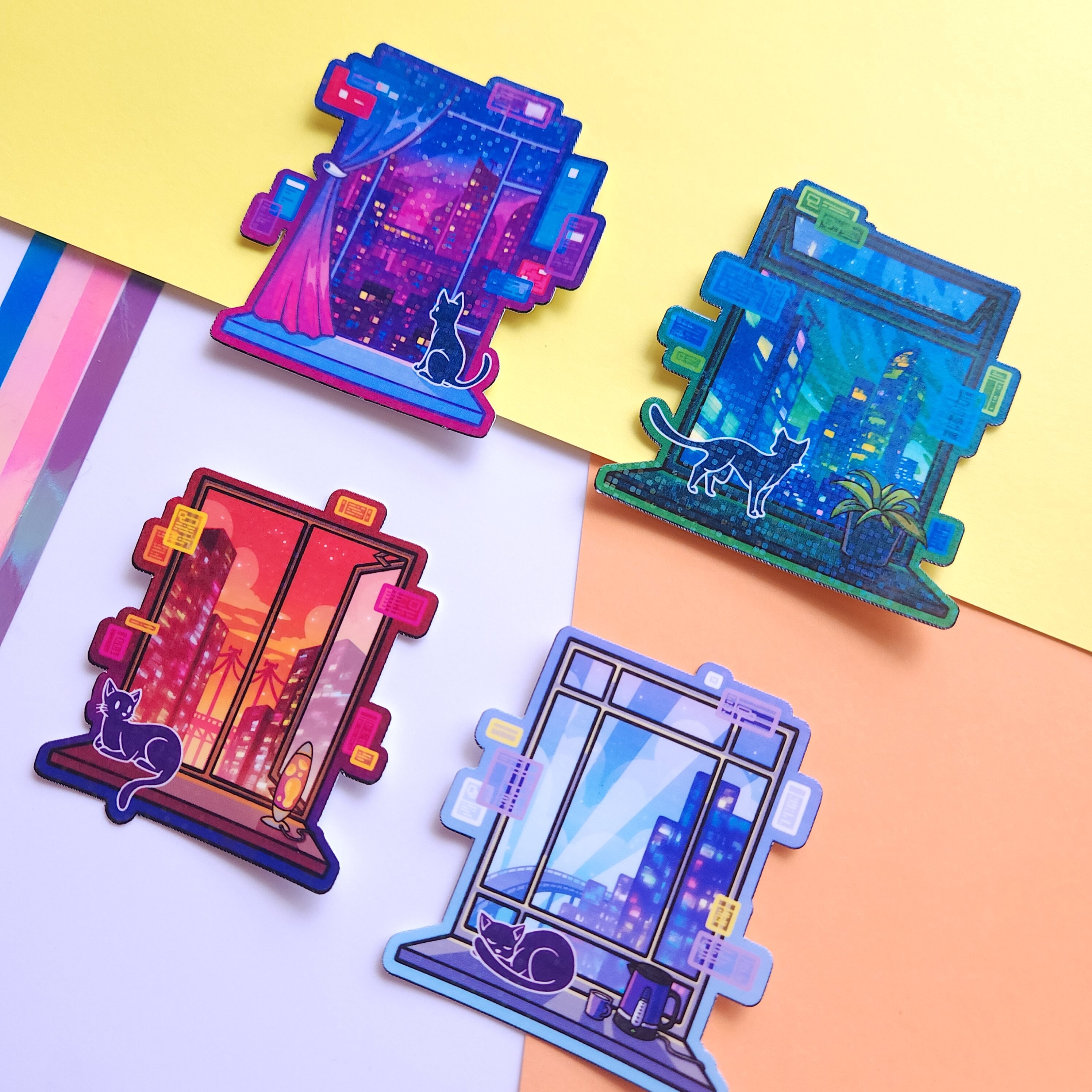 Cyberpunk City View V2 Sticker Sticker for Laptop Bullet - Etsy