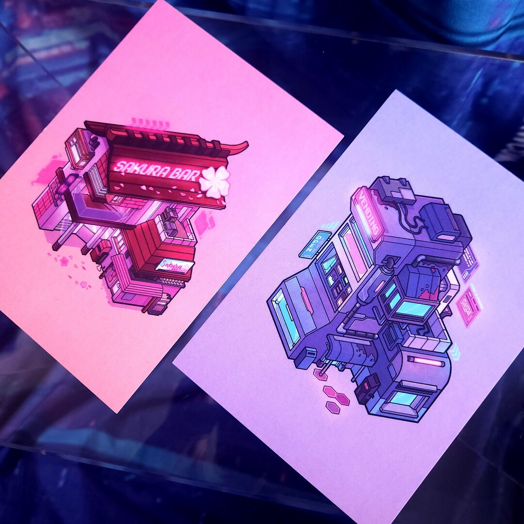 Cyberpunk Isometric Prints Matte A6 Art Prints - Etsy