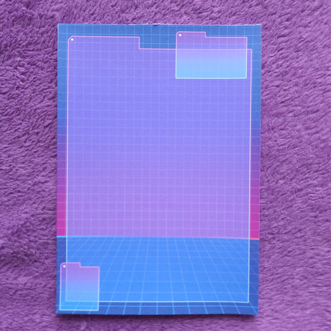 Cyberpunk Neon Grid Notepad 120gsm Aesthetic Notepad for - Etsy