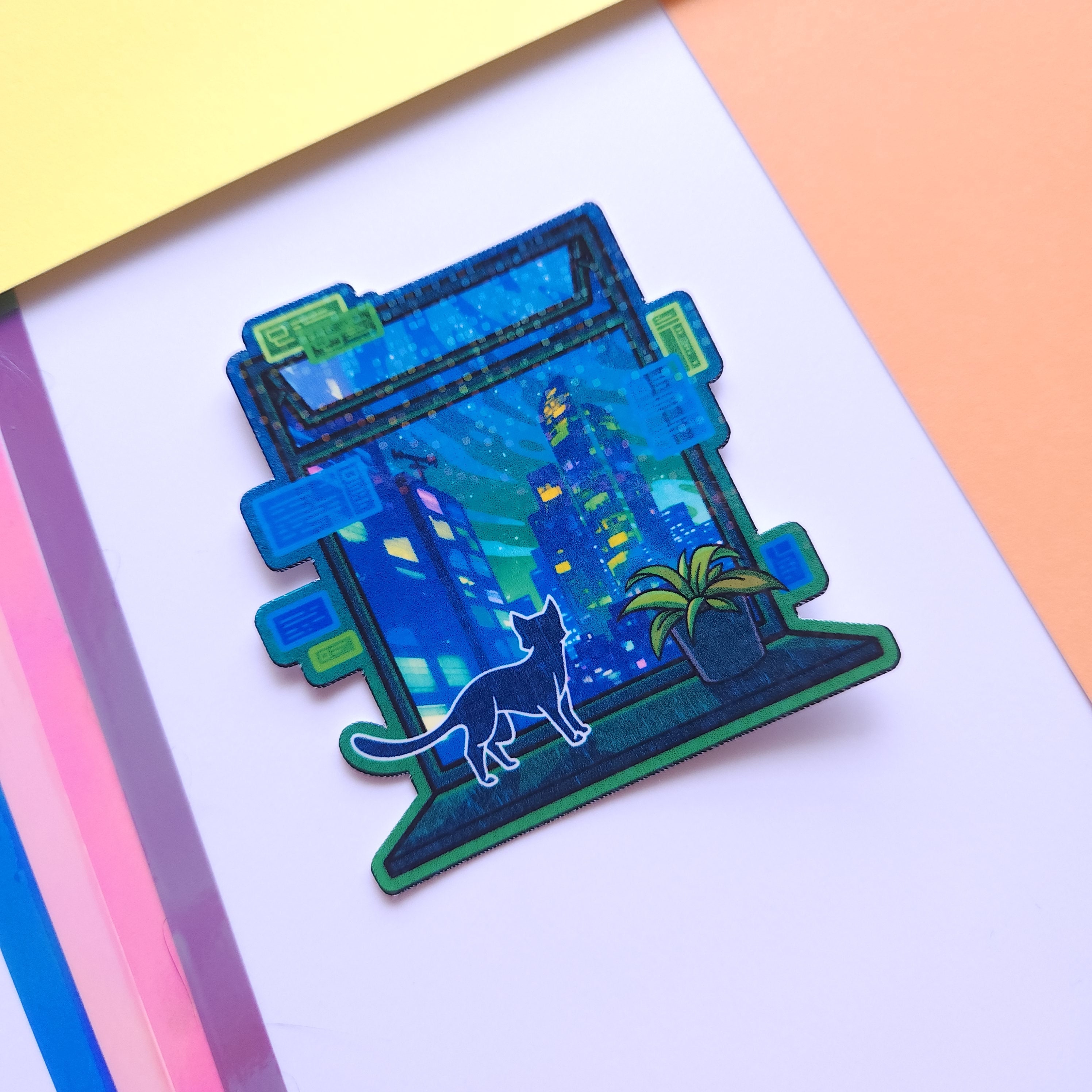 Cyberpunk City View V2 Sticker Sticker for Laptop Bullet - Etsy