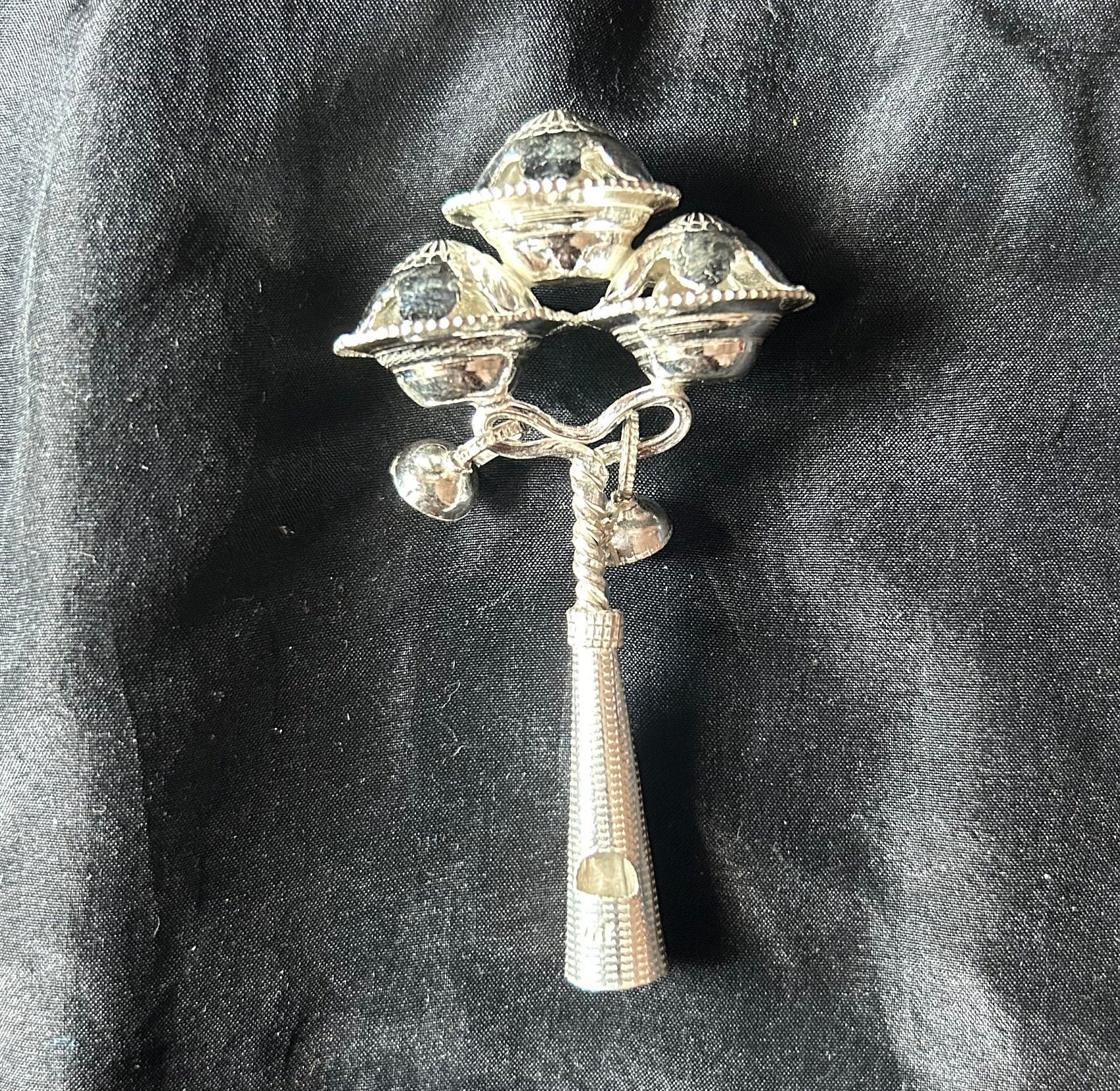 Pure Silver Baby Rattle With Whistle Toys,infant Toys/newborn Baby Gift ...