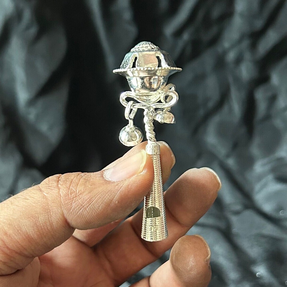 Pure Silver Baby Rattle With Whistle Toys,infant Toys/newborn Baby Gift ...