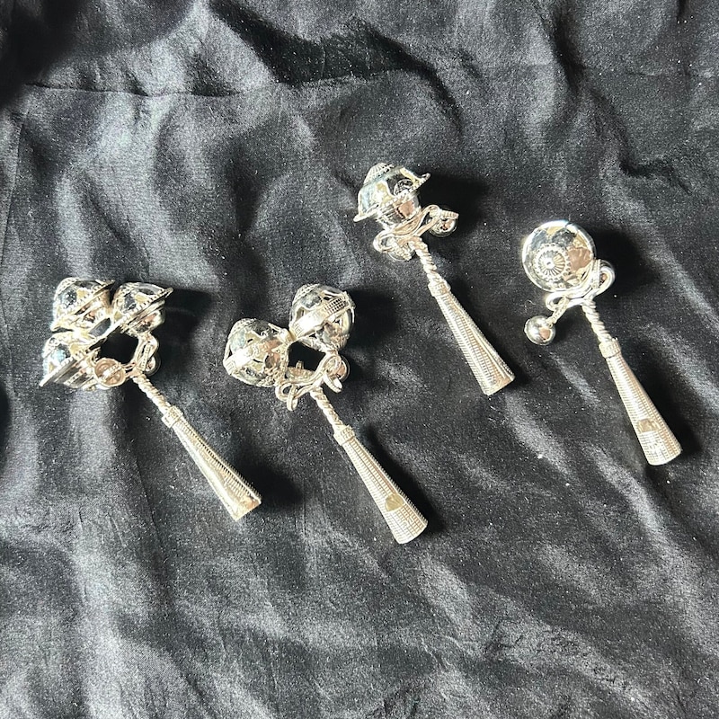 Silver Baby Rattle - Etsy