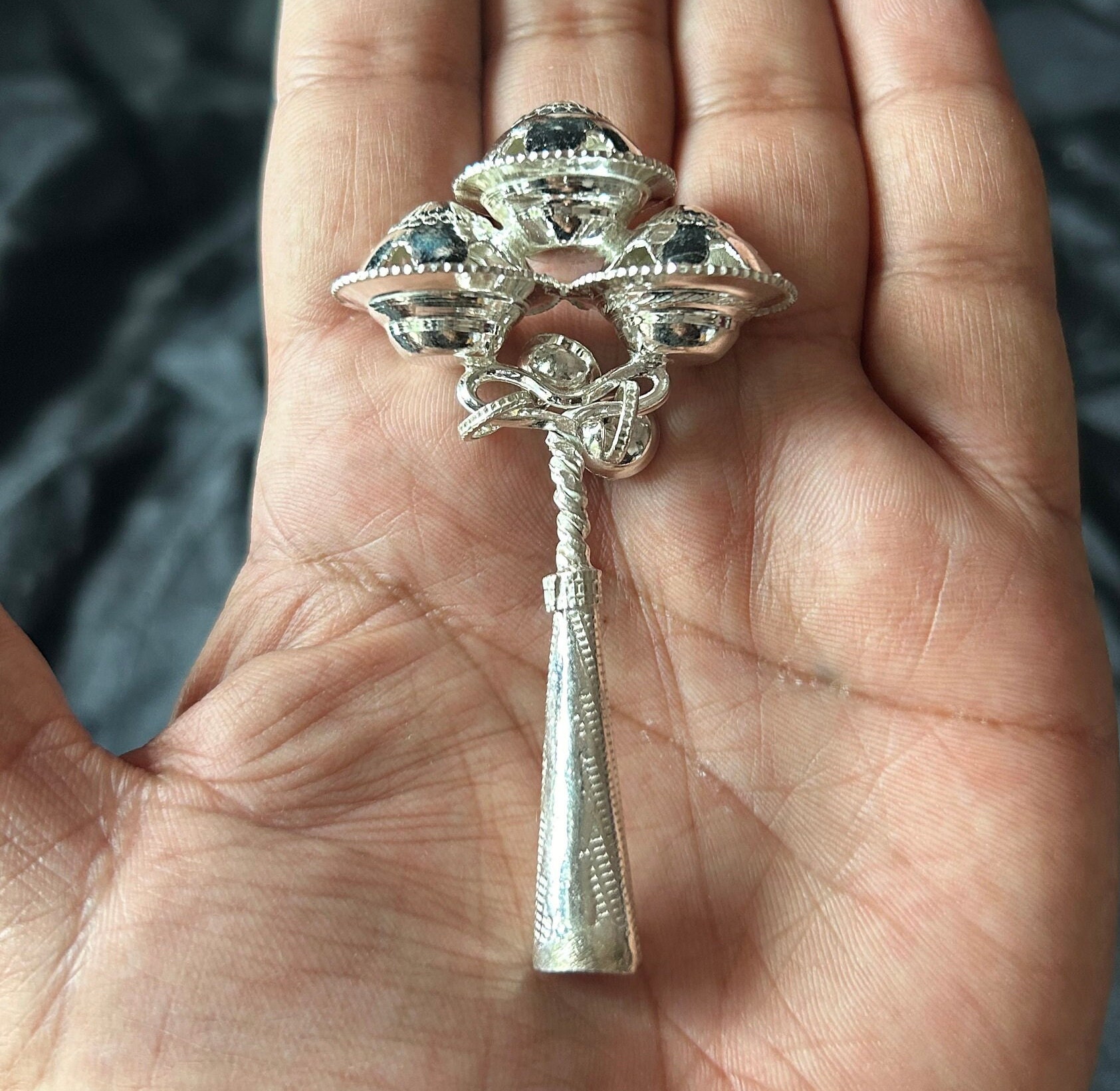 Pure Silver Baby Rattle With Whistle Toys,infant Toys/newborn Baby Gift ...