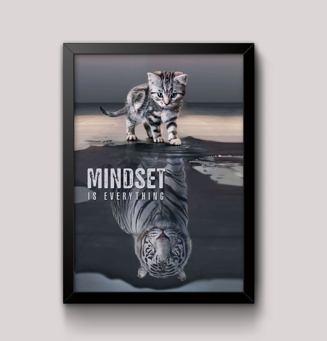 Mindset is Everything Cat/tiger Leader Motivational Inspirational ...