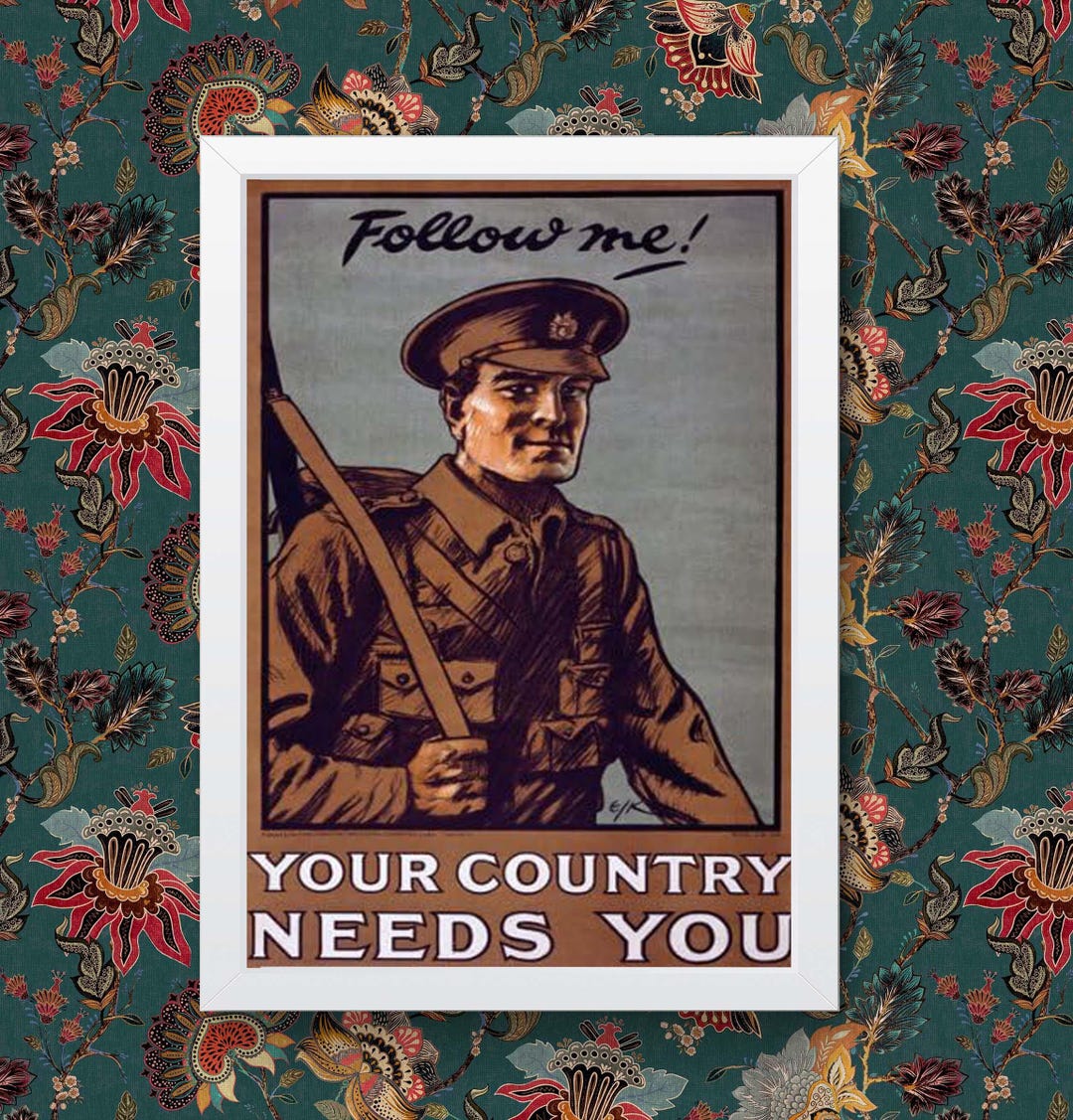Vintage World War WW1 Advertisement Join the Womans Land Army Wall Art ...