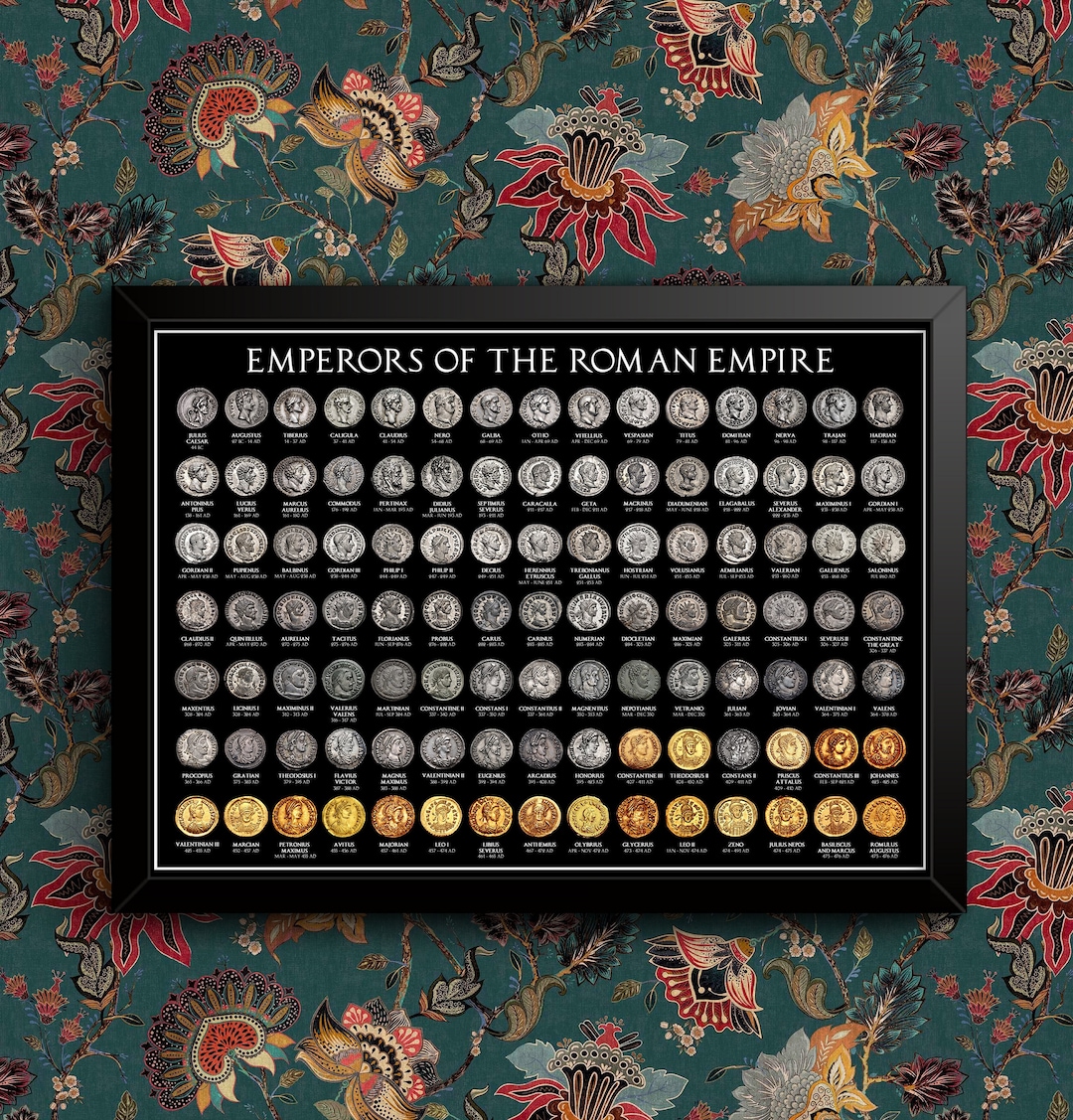 Poster of Roman Emperors Coins With Reign Dates and Busts | Educational ...
