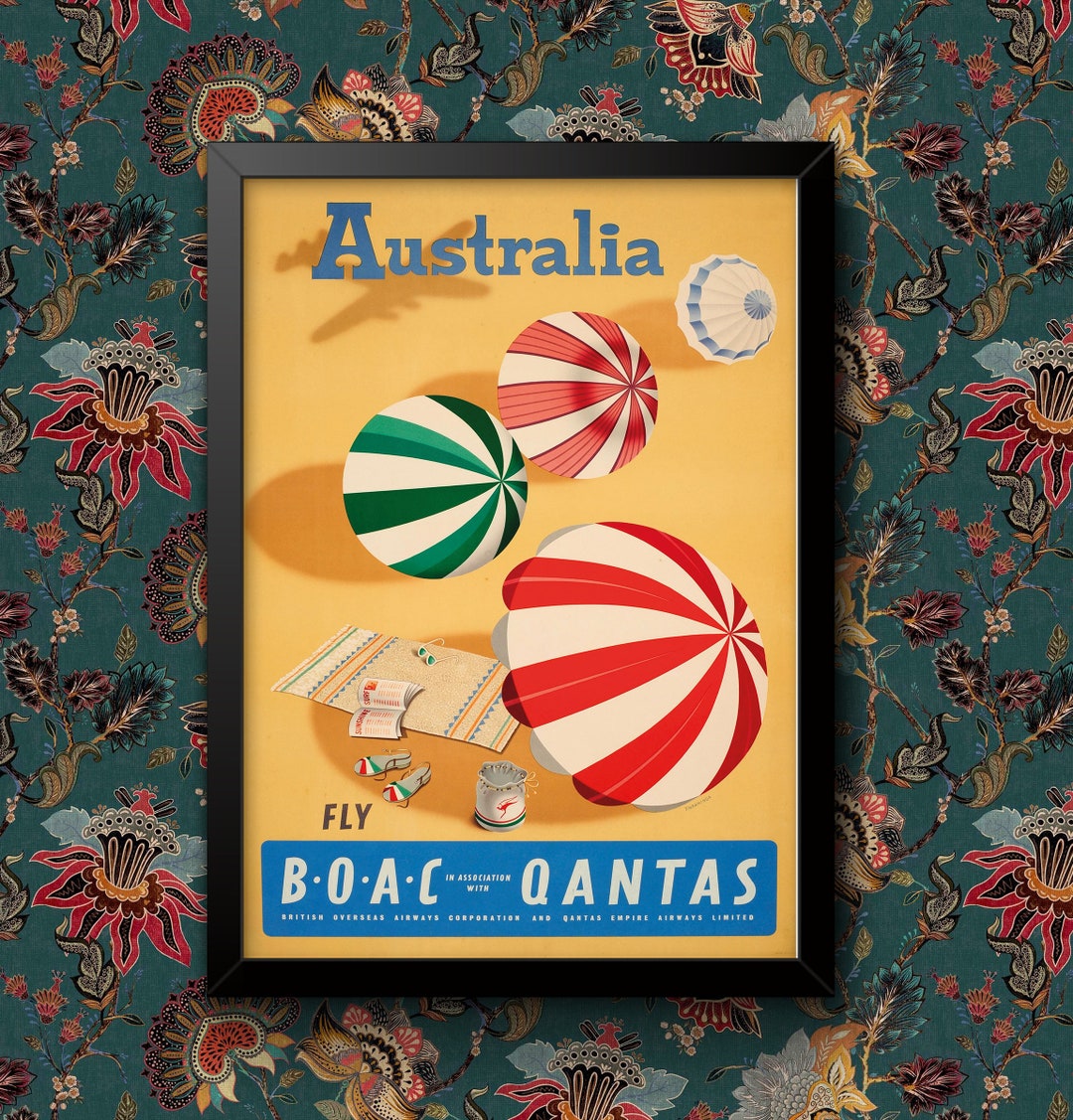 Australia BOAC British Airways Travel Poster Wall Art Railway A4 and A3 ...