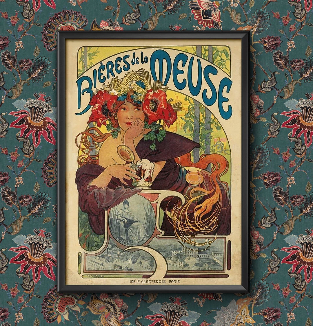 Vintage Beers Wines and Spirits Bieres De La Meuse France, 1897 ...