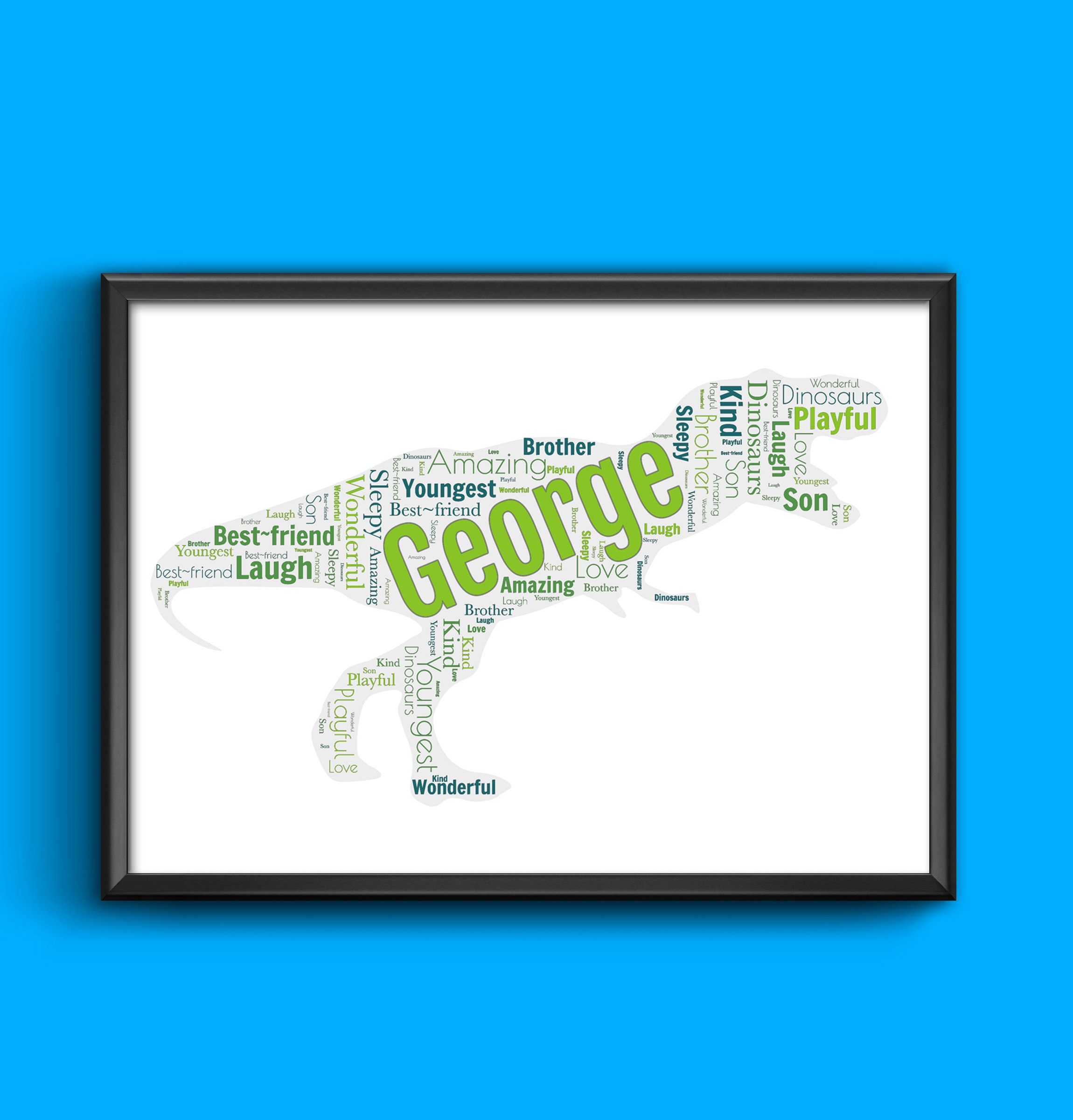 Niños Niñas Dinosaurio T-Rex Word Art personalizado con hasta - Etsy México