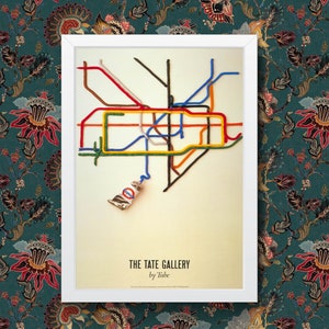 Vintage Tate by Tube London Wall Art Travel Underground Railway Poster ...