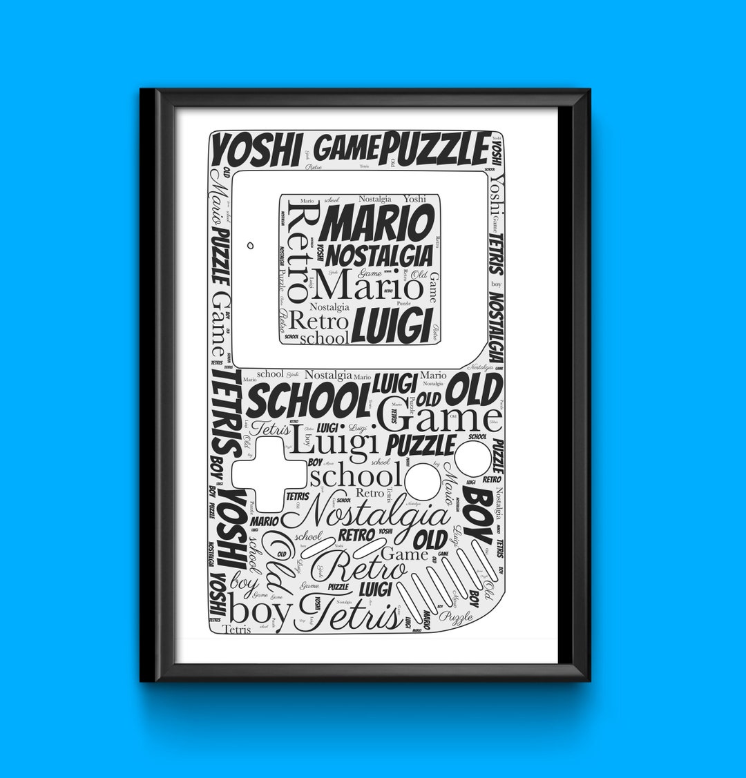 Boys Girls Room Game Boy Word Art Personalised With Any Words of Your ...