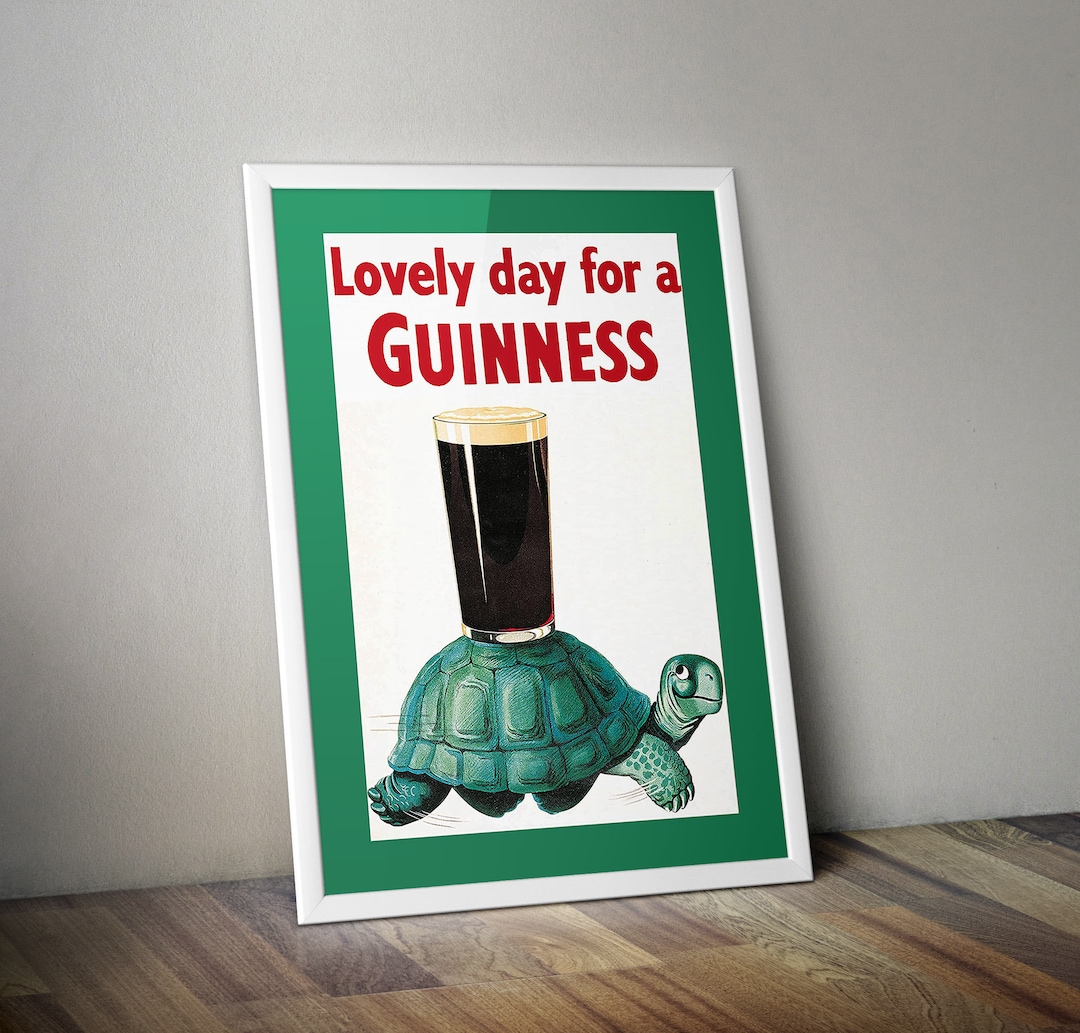 Guinness Vintage Poster - Lovely Day for A Guinness Tortoise Wall Art ...