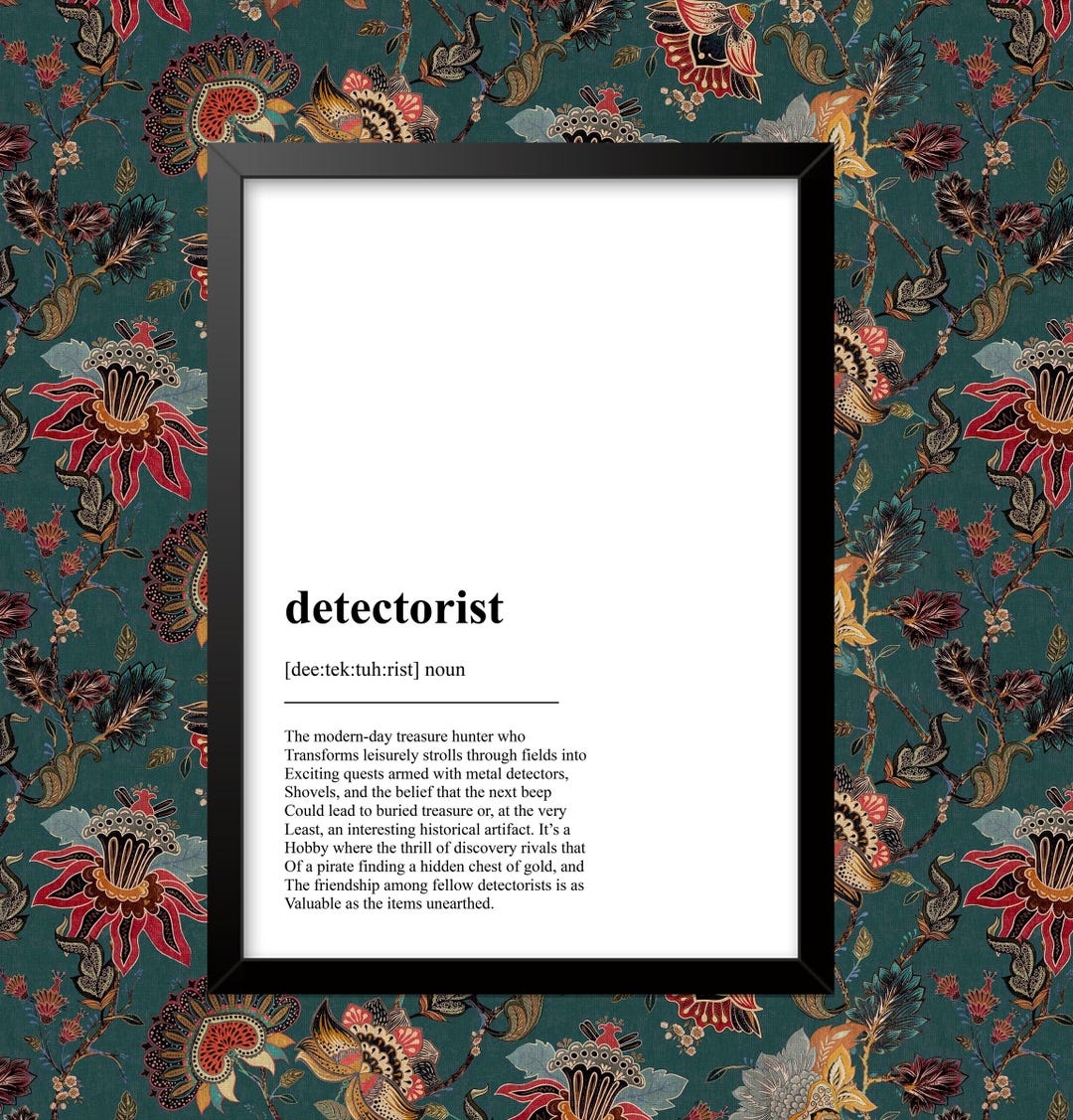 Detectorists Metal Detector Dictionary Typography Wall Art Poster Print ...
