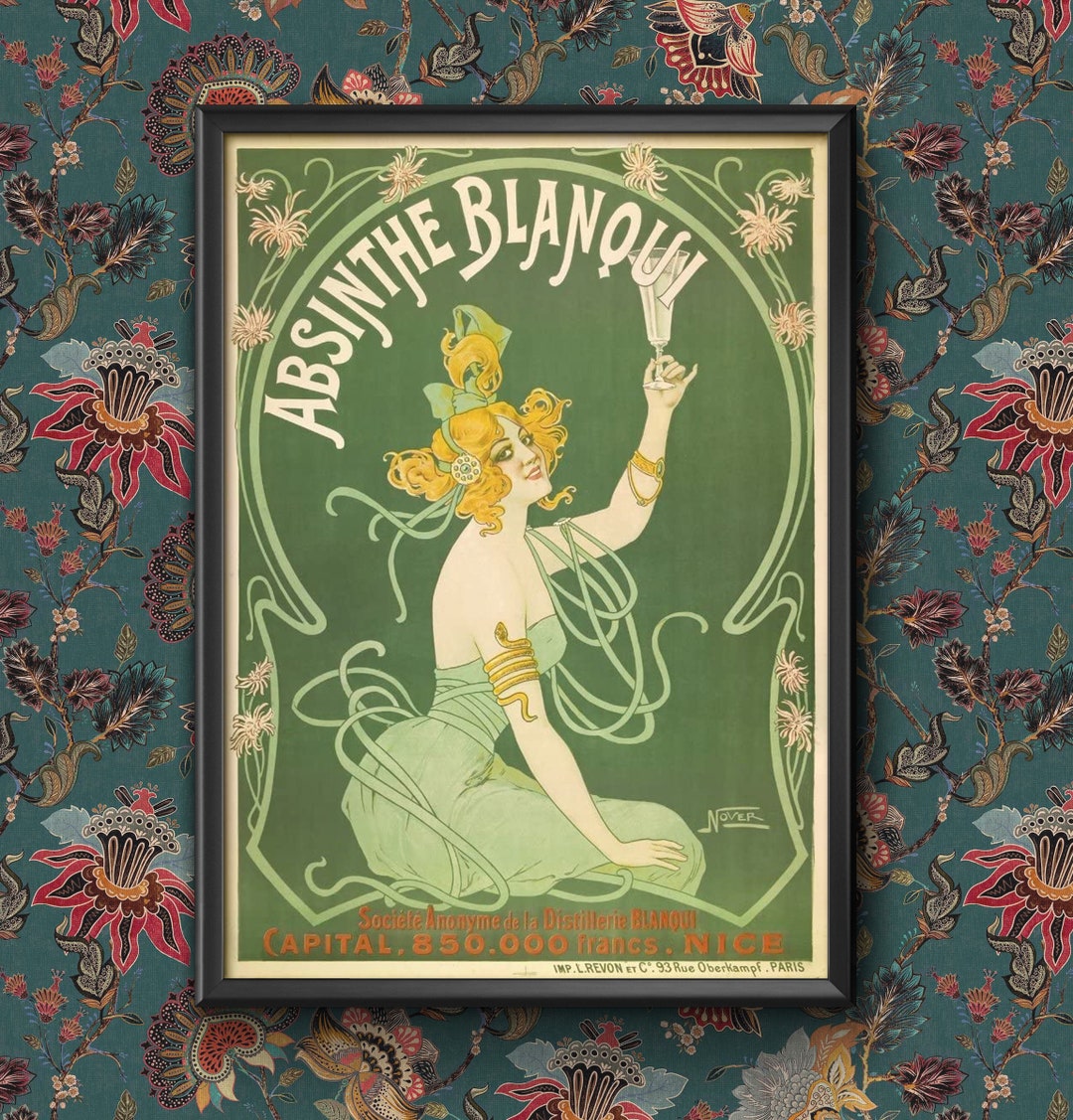 Vintage Beers Wines Spirits Absinthe Blanqui, France, 1900's, Art ...