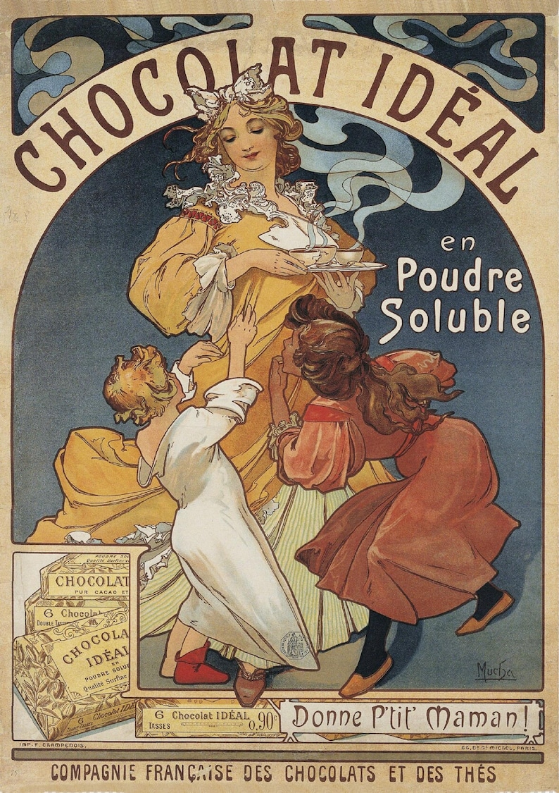 Poster Vintage Chocolate French Ad Print, Various Sizes, Framed or ...