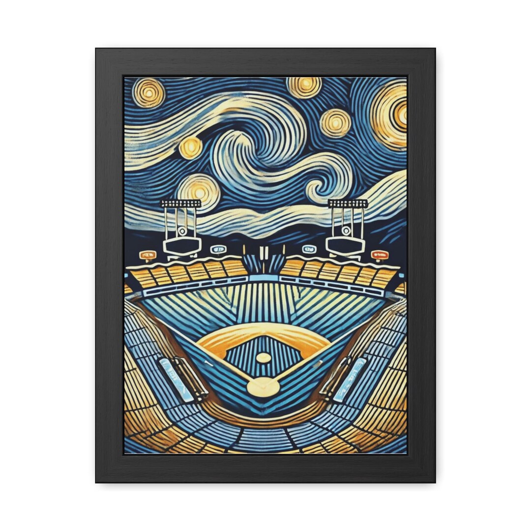 Los Angeles Starry Night Ballpark Framed Poster--a Unique Blend of ...