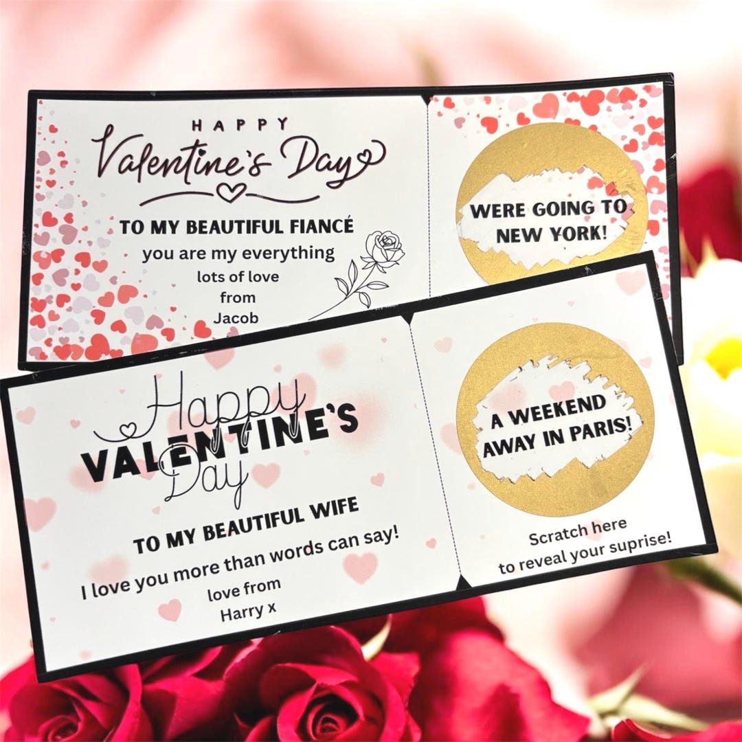 High Gloss Scratch Reveal Valentines Gift Ticket, Memorabilia, Gift ...