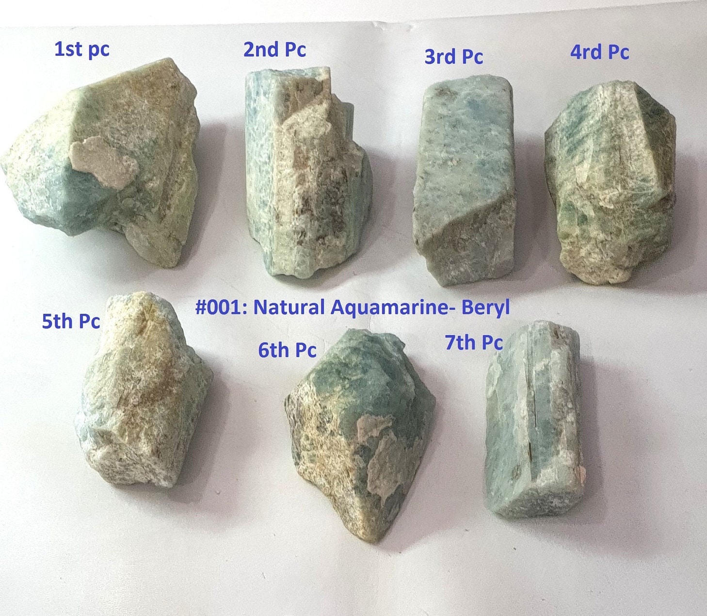 001-100% Natural Aquamarine Beryl Rough , Beryl Crystal, Rare Rough ...