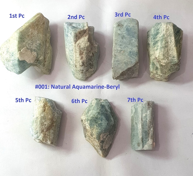 001-100% Natural Aquamarine Beryl Rough , Beryl Crystal, Rare Rough ...