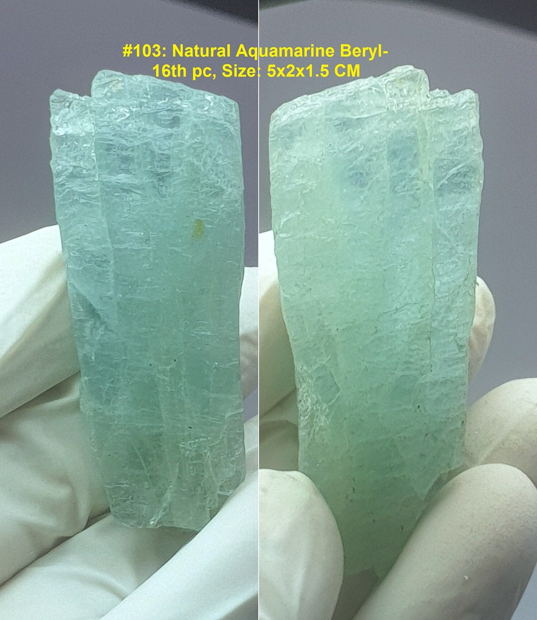 103 100% Natural Aquamarine Beryl Rough , Beryl Crystal, Rare Rough ...