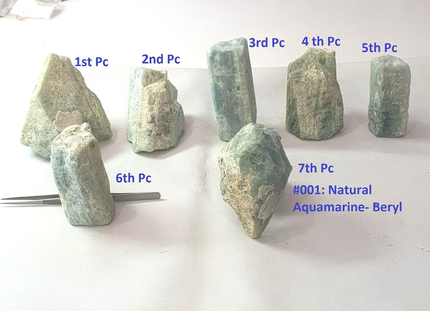 001-100% Natural Aquamarine Beryl Rough , Beryl Crystal, Rare Rough ...