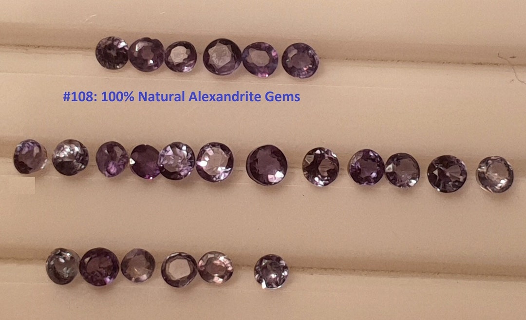 Natural Alexandrite Gemstone, Round Shape, Color Change, Jewelry Making ...