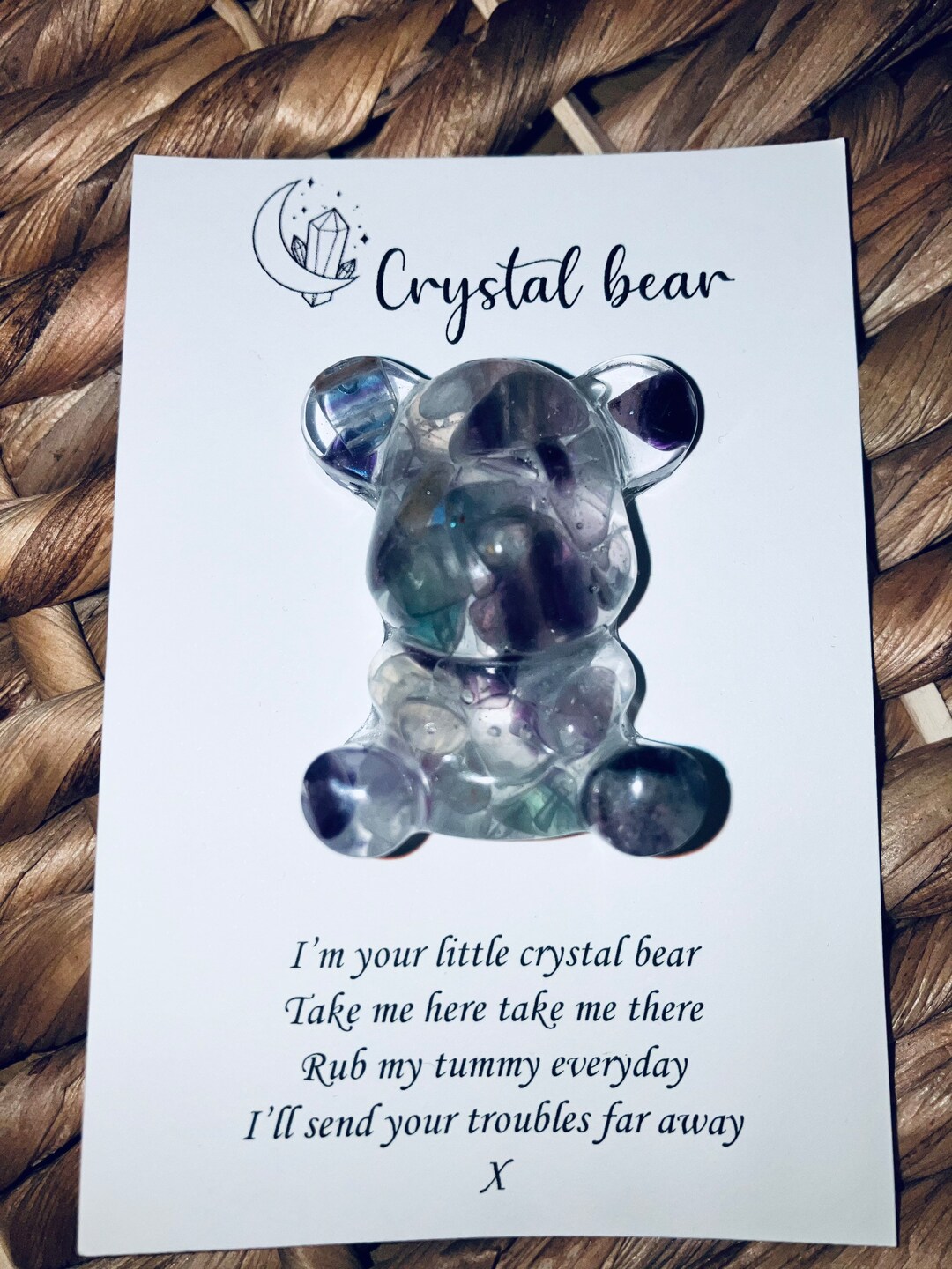 Crystal Bears. Bear Hugs. Made From High Quality Resin, Contains Fluorite Crystals and Other ...