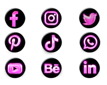 3d Social Media Icons - Etsy