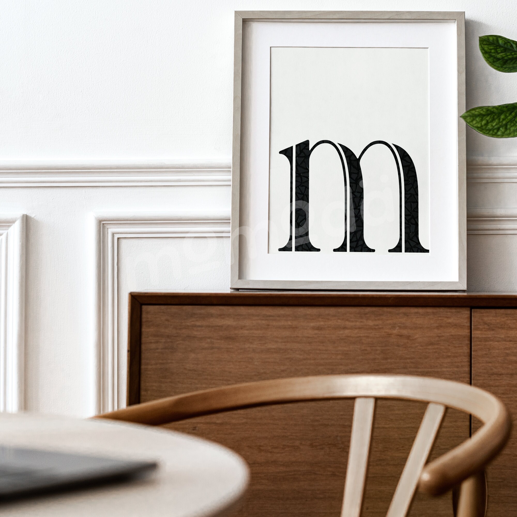 4in1 Letter M Monogram Printable Modern Mosaic Minimalist Initials ...