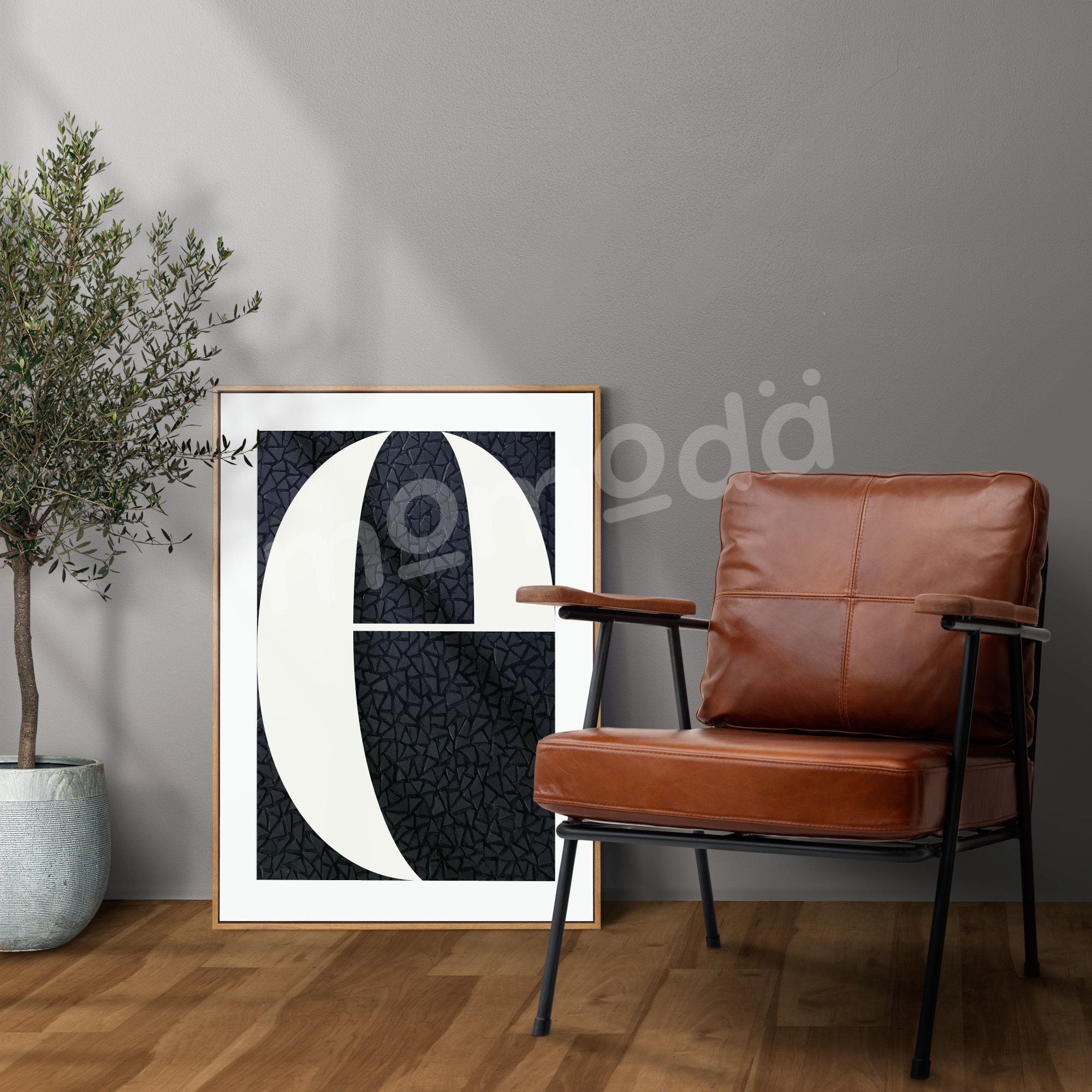 4in1 Letter E Monogram Printable Modern Mosaic Minimalist - Etsy