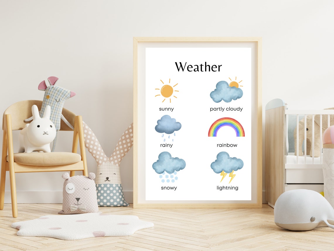 Weather Chart Poster for Kids - Digital Print - Etsy