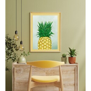 Pineapple Poster, Kitchen Wall Art Print, Tropical Fruit Decor ...