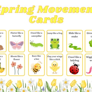 Printable Spring Movement Cards for Kids - Fun School or Home Activity ...