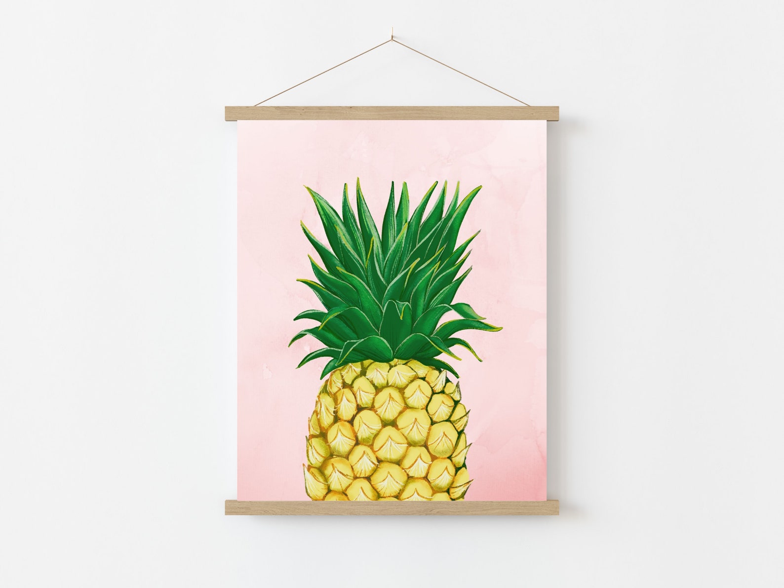 Pineapple Poster, Kitchen Wall Art Print, Tropical Fruit Decor ...