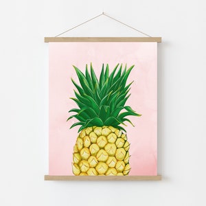 Pineapple Poster, Kitchen Wall Art Print, Tropical Fruit Decor ...
