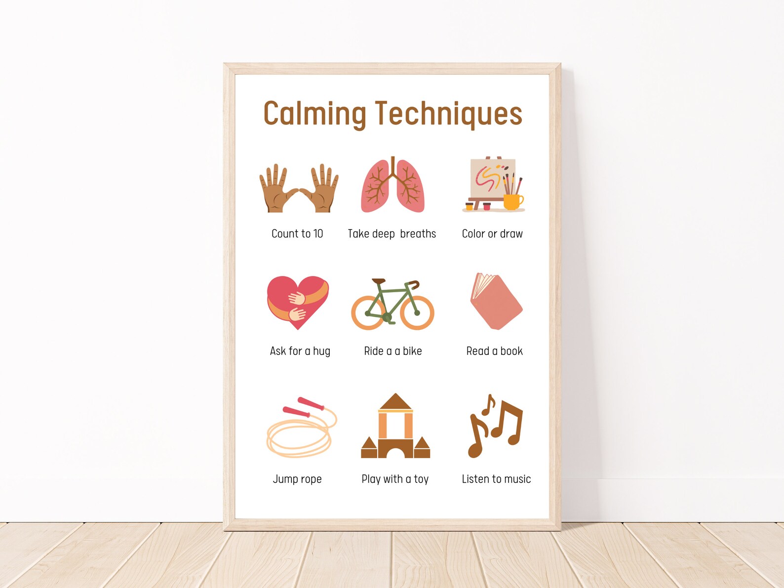 Calming Techniques Poster, Homeschool, Calming Corner, Strategies Chart ...