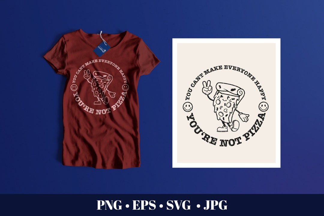 Plotter File Happy Pizza Food Fast Food Cricut Silhouette - Etsy