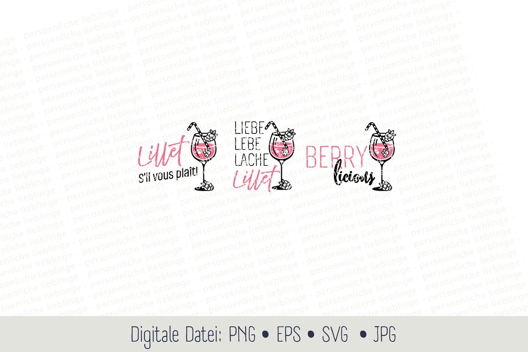 Wildberry Lillet Spritz Cocktail Mixed Drink Plotter File Cricut ...