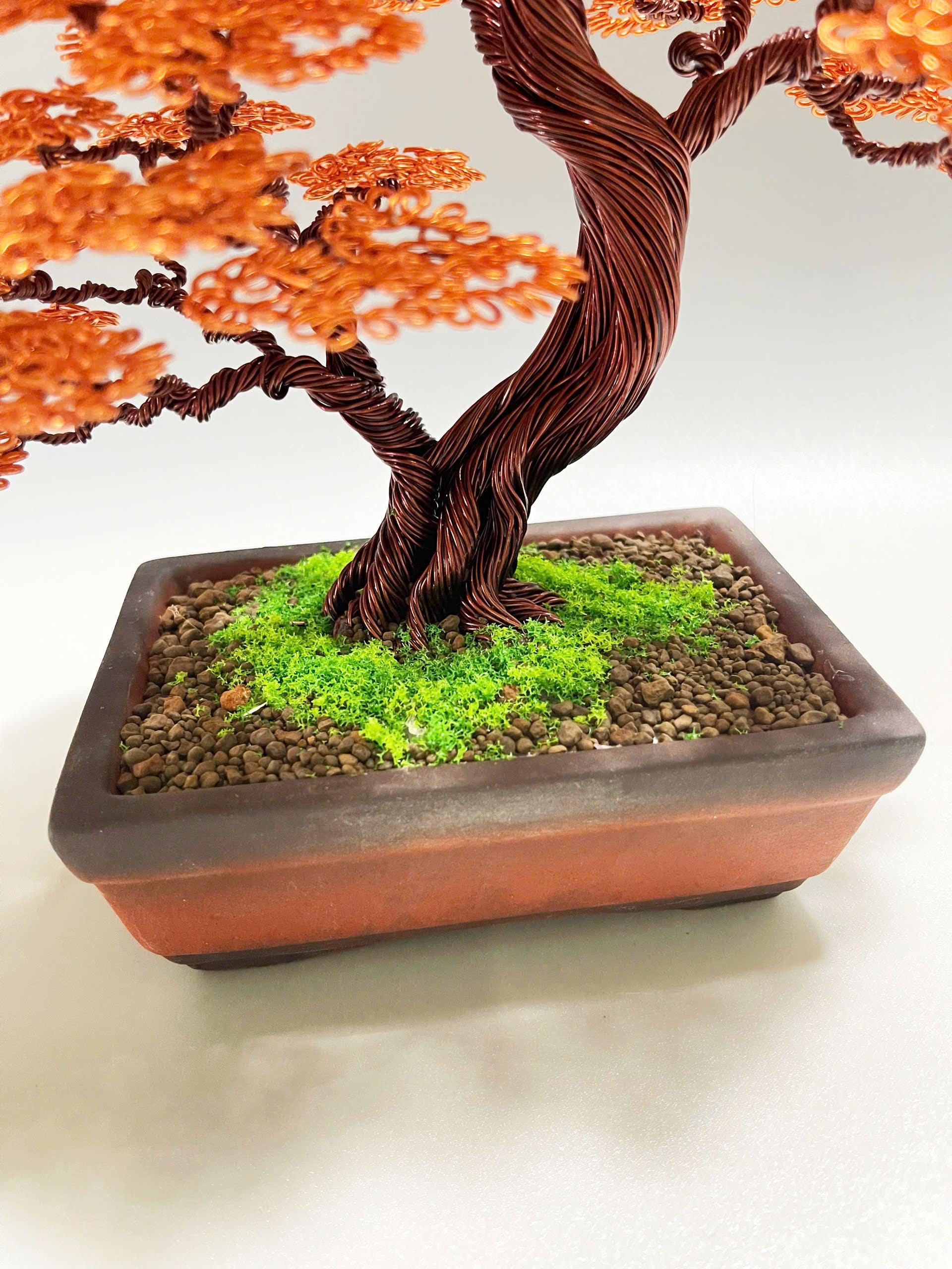 Copper Wire Bonsai Tree, Bonsai Tree, Valentine Gift, Desk Decor ...