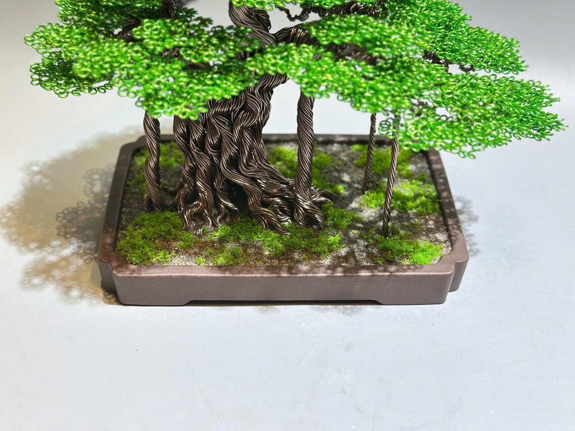 Wire Bonsai Tree With Custom Color Leaves, Home Deco, Wire Tree ...