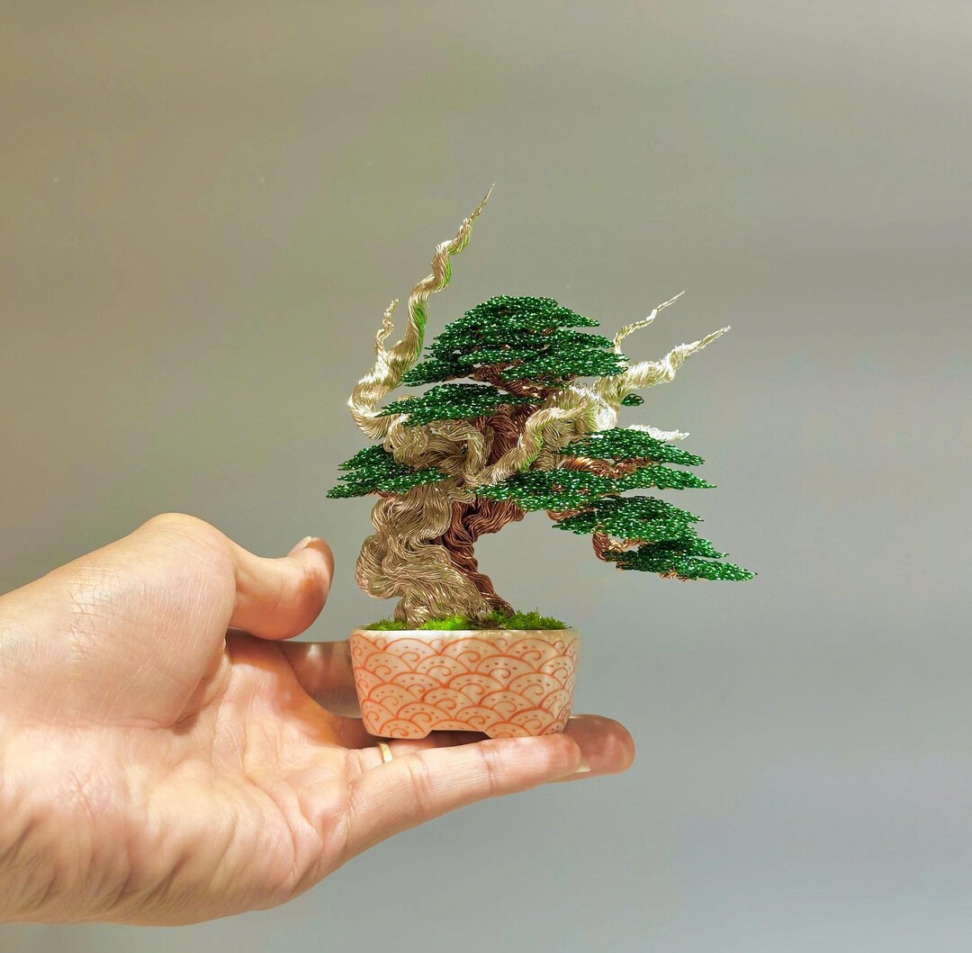 Copper Wire Bonsai Tree With Handmade Ceramic Pots, Bonsai Tree, Wire ...