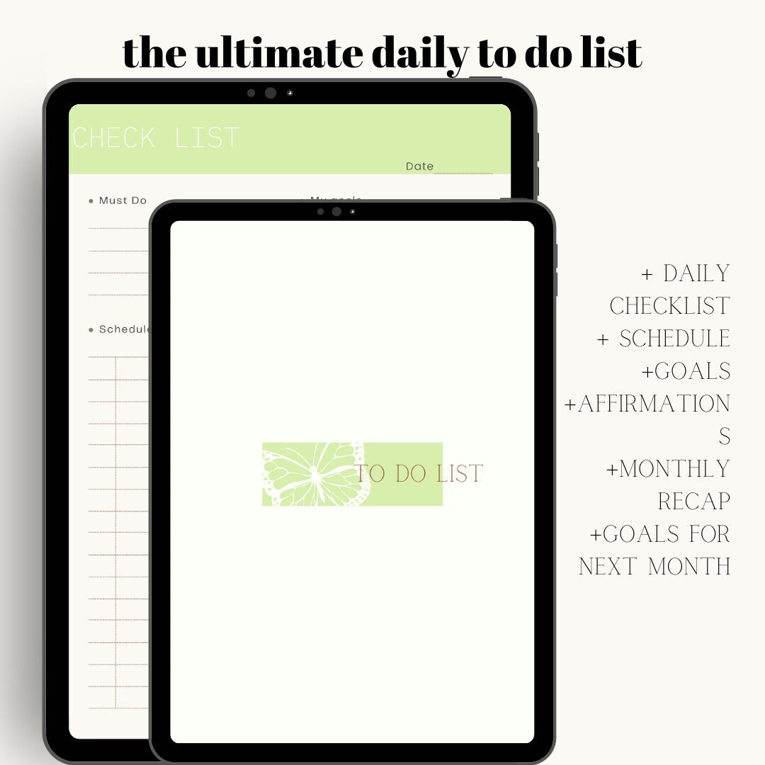 The Ultimate Simple Daily to Do List, Digital Download Checklist ...