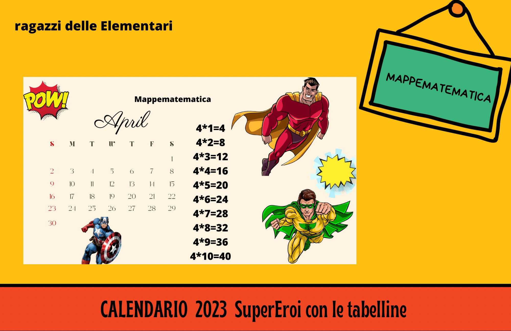 THE 2023 Superhero CALENDAR With Multiplication Tables - Etsy
